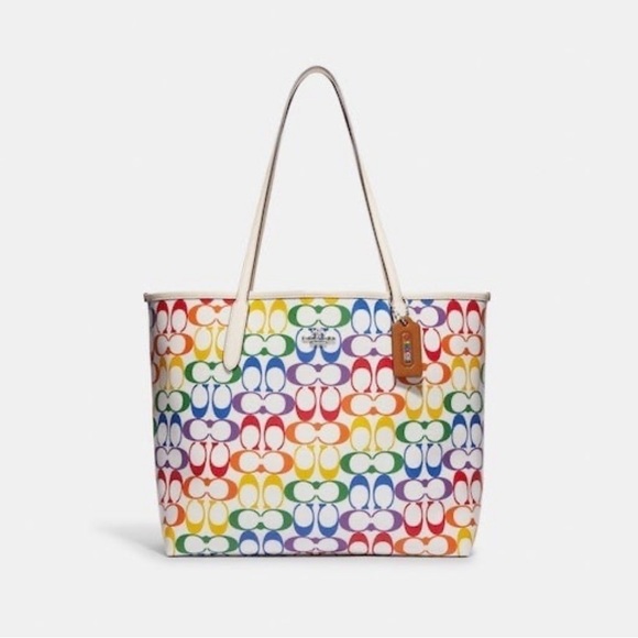 Coach | Bags | Nwt Coach City Tote In Rainbow Signature Canvas C481 | Poshmark